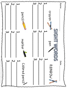 Sight Word Writing Practice K-1 Worksheets - Teaching Ideas Made Easy