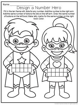 Number Sense Activities for Kindergarten | Build a SUPERHERO - Teaching ...