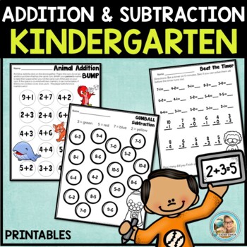 Kindergarten Addition and Subtraction Worksheets to 10 - Teaching Ideas ...