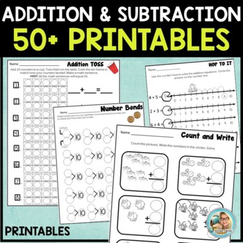 Kindergarten Addition and Subtraction Worksheets to 10 - Teaching Ideas ...