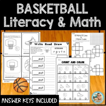 March Madness Math & Literacy Worksheets | Basketball Themed Activities ...