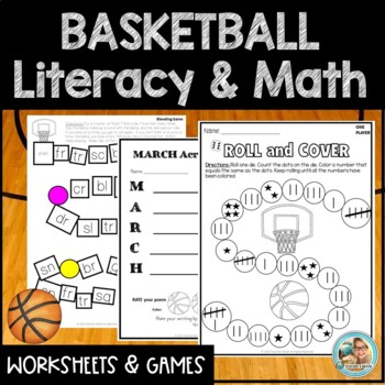 March Madness Math & Literacy Worksheets | Basketball Themed Activities ...