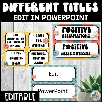 RETRO GOOVY CLASSROOM DECOR Positive Affirmations Mirror Cards ...