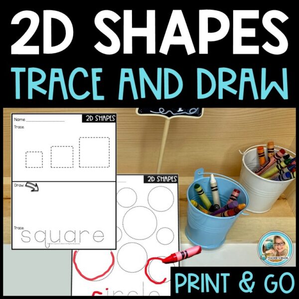 2D Shapes Worksheets - Trace and Draw Activities - Teaching Ideas Made Easy