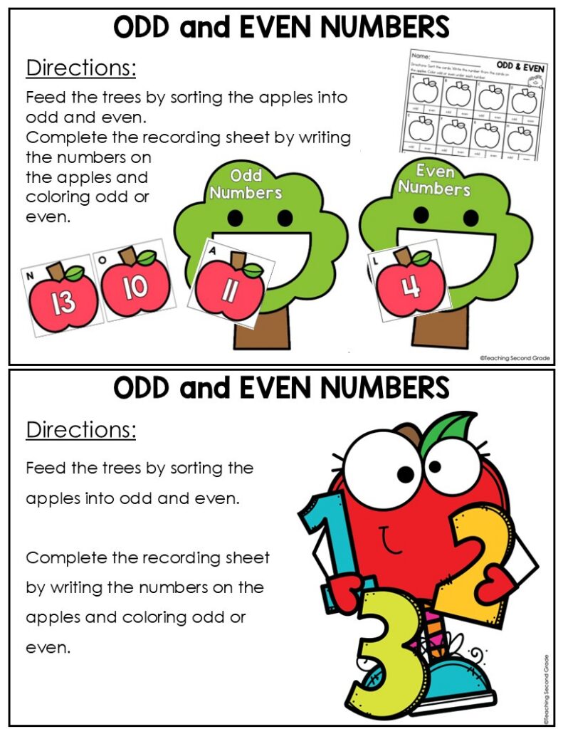 Apple Sorting Odd and Even Numbers Math Center Fun Fall Math Activity ...