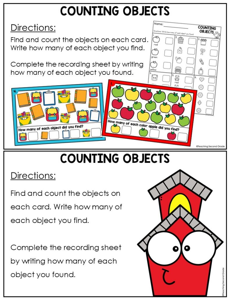 Fun September Counting Objects Math Center | Hands-On 1st Grade Math ...