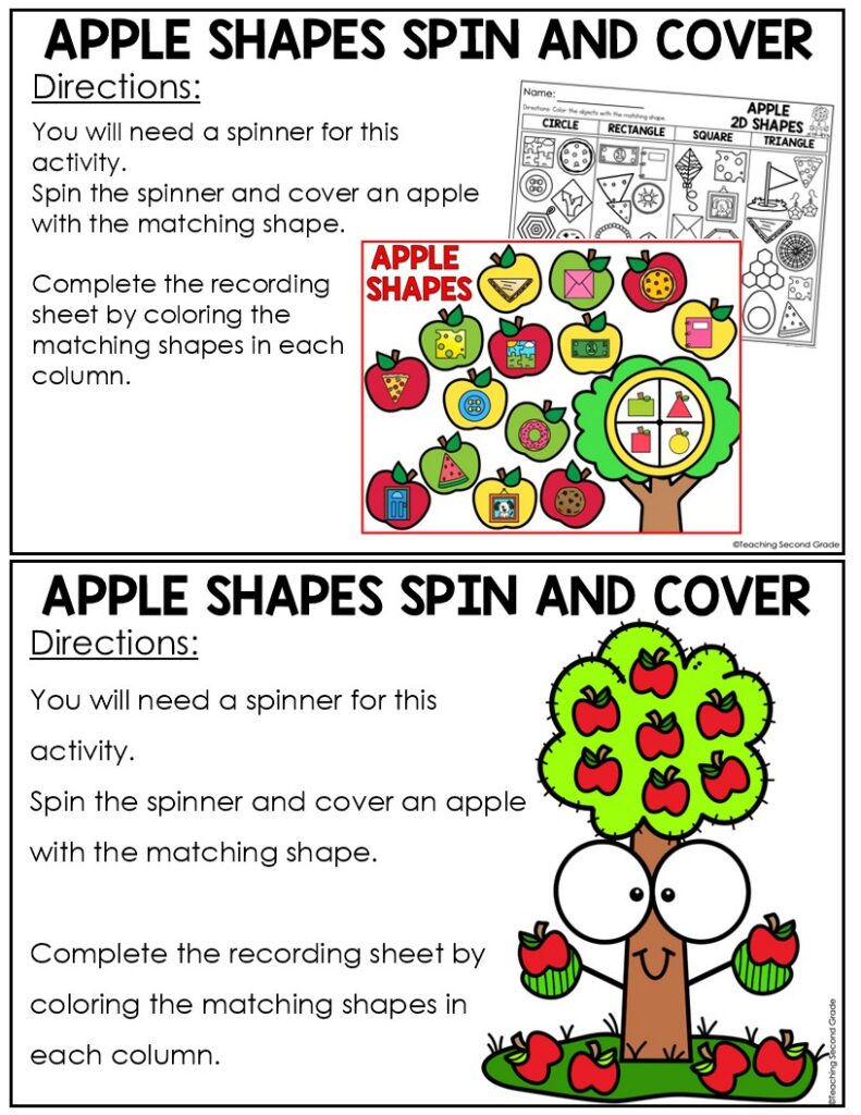September 2D Shapes Math Center | Spinner Game for Geometry Practice ...