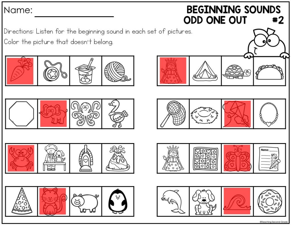 September Beginning Sounds Clip Card Center | Phonics Activity ...