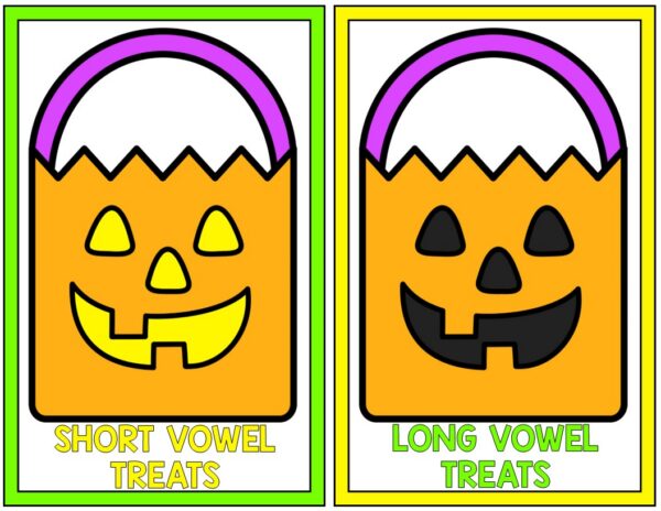 Halloween Short and Long Vowels Phonics Center | October Literacy ...