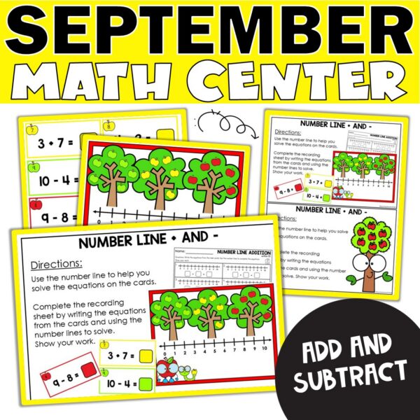Number Line Addition and Subtraction Math Center | Fun Equation ...