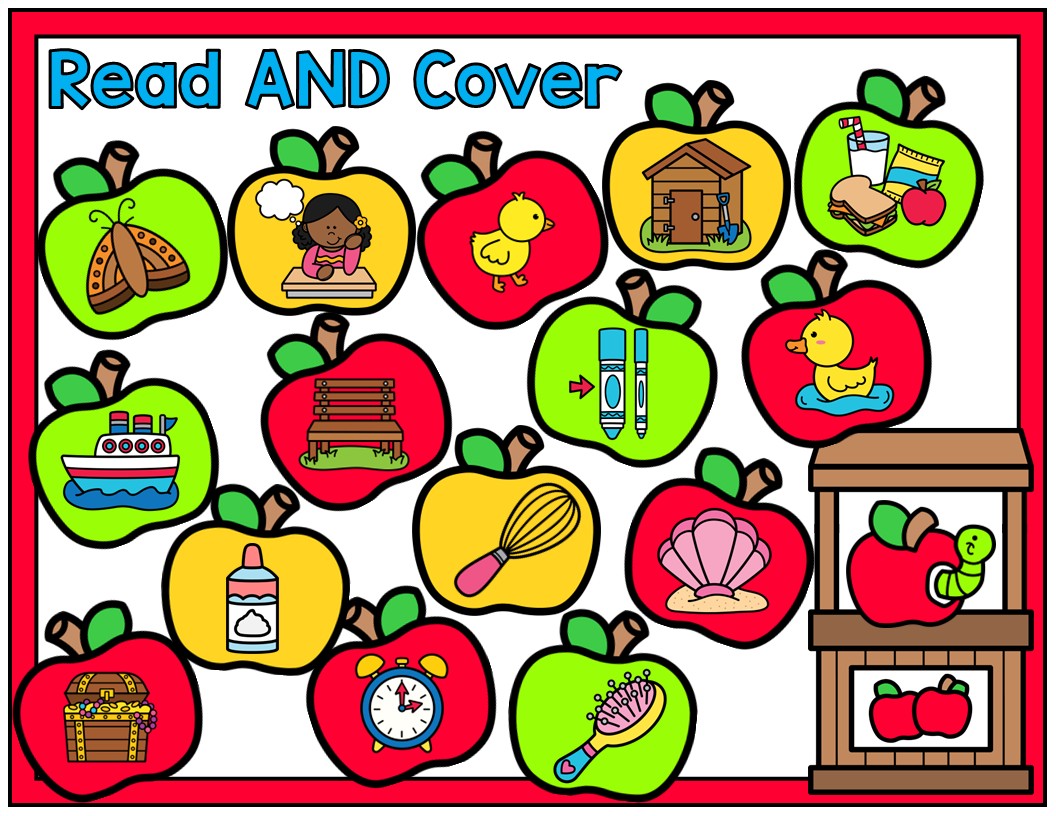 September Apples Read and Cover Phonics Center Interactive Word ...