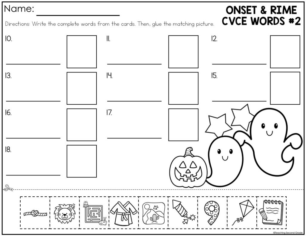 October Onset and Rime CVCe Words Phonics Center | Halloween Literacy ...