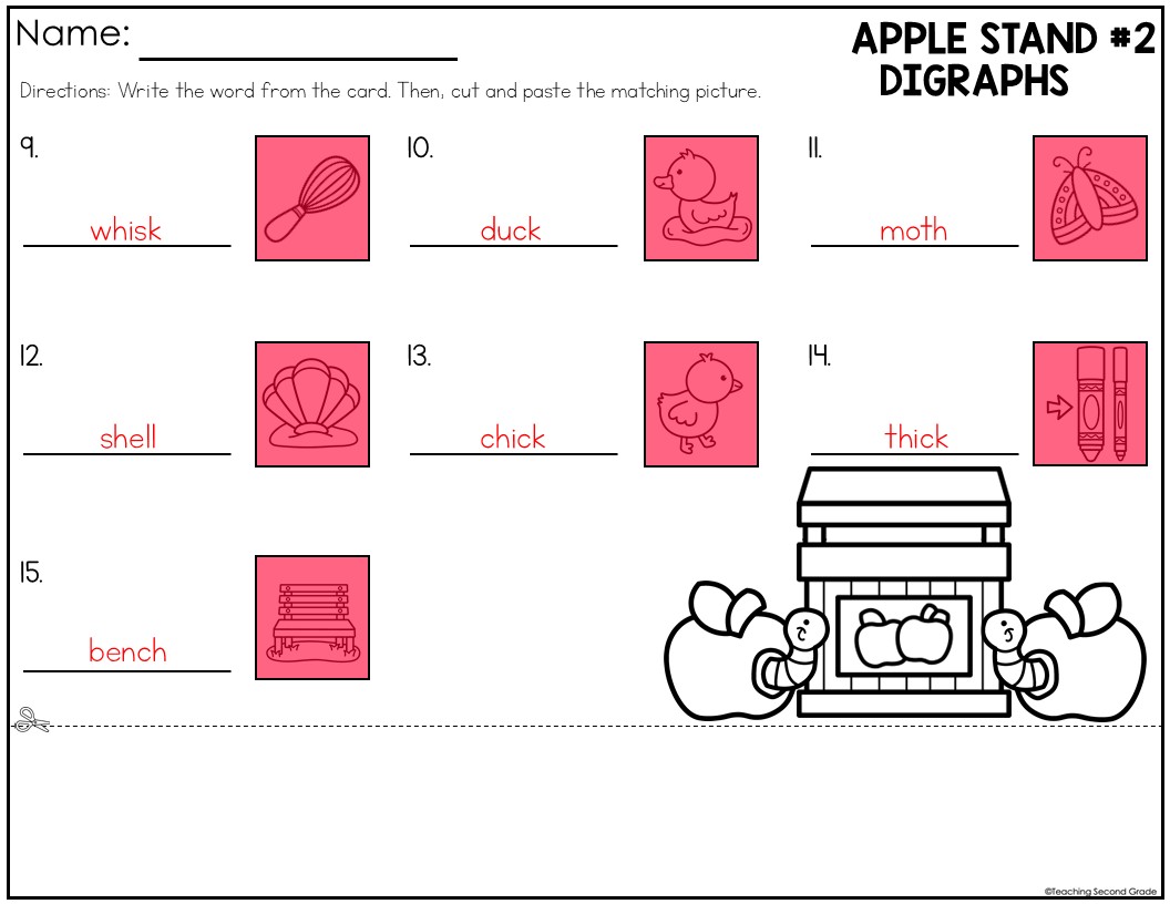 September Beginning Digraphs Sorting Activity | Phonics Center ...