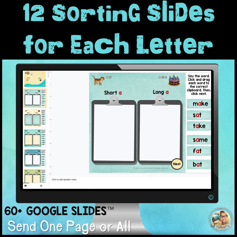 Sorting Long and Short Vowels | Google Slides - Teaching Ideas Made Easy