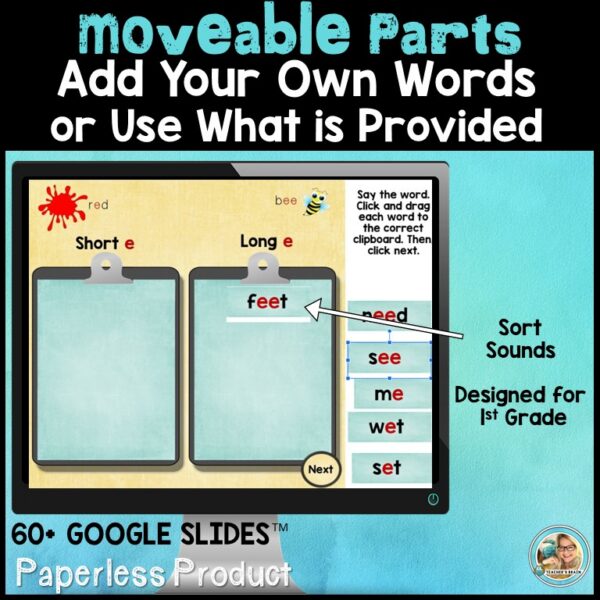 Sorting Long and Short Vowels | Google Slides - Teaching Ideas Made Easy