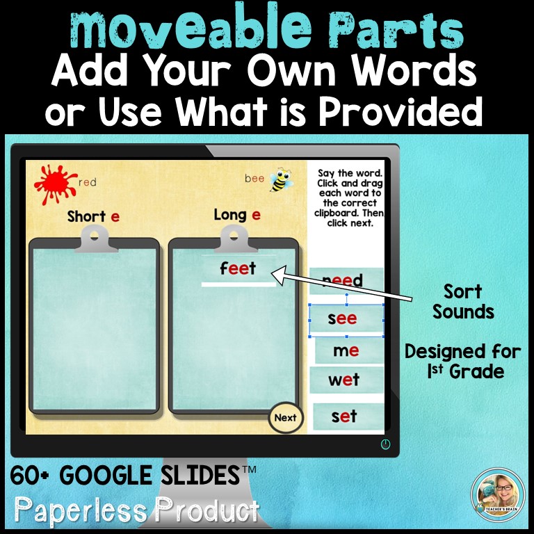 Sorting Long and Short Vowels | Google Slides - Teaching Ideas Made Easy
