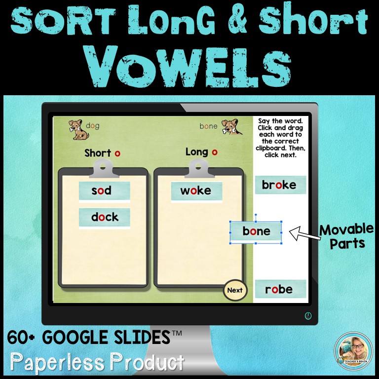 Sorting Long and Short Vowels | Google Slides - Teaching Ideas Made Easy
