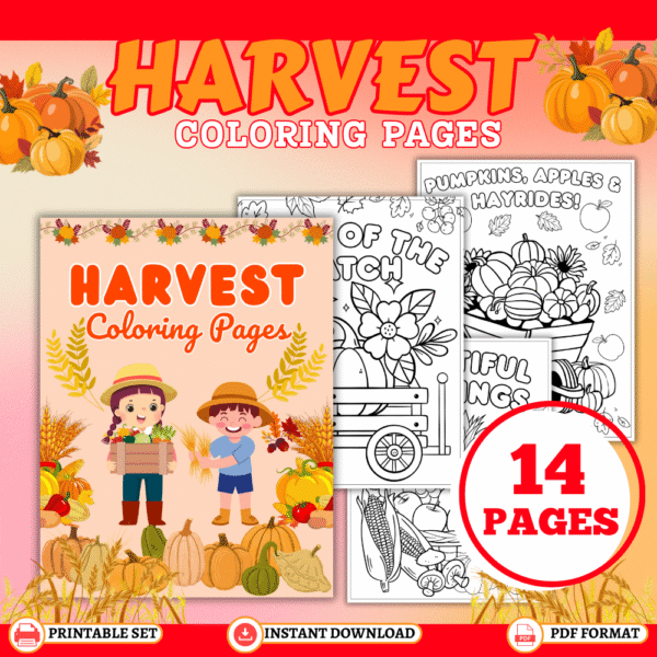 Harvest Coloring Pages for Kids | Fall Coloring Sheets for K-3 ...