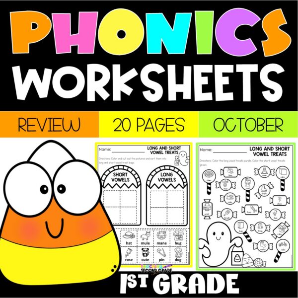 Halloween Phonics Worksheets | October Literacy Practice & Review Pages ...