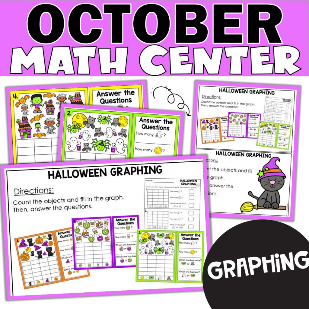 Halloween Graphing Math Center | October Fun Hands-On Fall Activity for ...