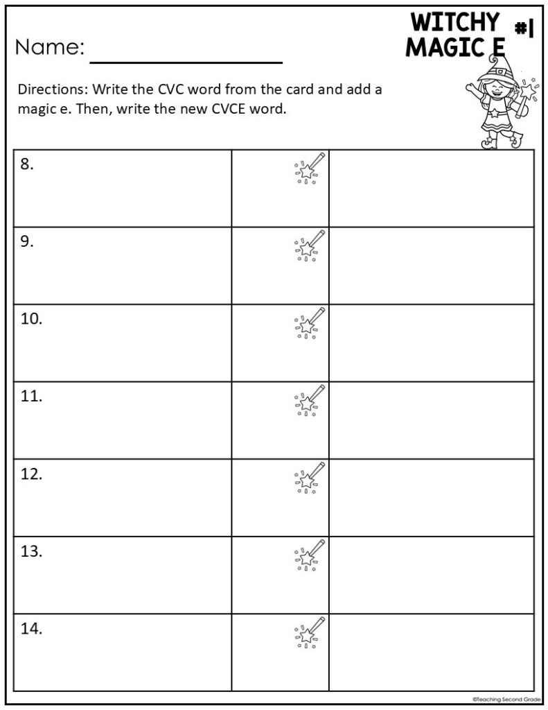 Halloween Silent Magic E Phonics Center | October Long Vowels Word ...