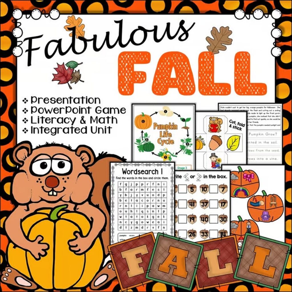 Fall Math and Literacy Activities for Grades 1-3 | Pumpkin Life Cycle ...