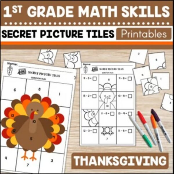 Thanksgiving Math Picture Puzzles for 1st Grade | Fun Holiday Math ...