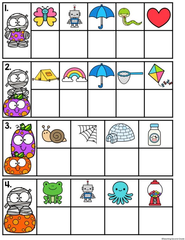 Halloween Beginning Blends Phonics Center | October Literacy Word Work ...