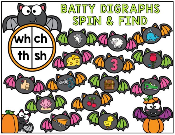 Halloween Beginning Digraphs Phonics Center | Fun October Literacy Work ...