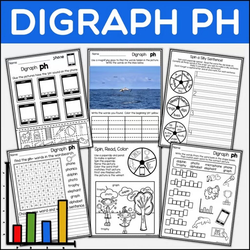 Consonant Digraph PH Worksheets & Word Work Activities | Phonics ...