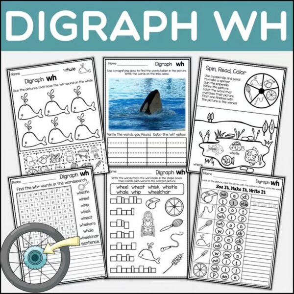 Consonant Digraph WH Worksheets & Activities | Fun Phonics Word Work ...