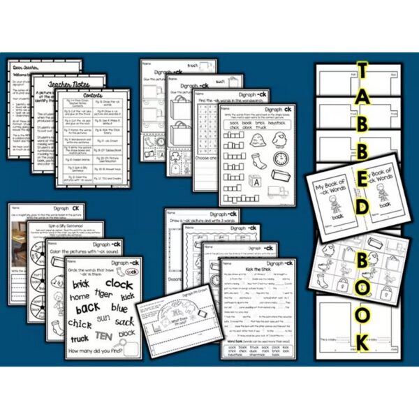 Consonant Digraph CK Worksheets Activities | Word Work Phonics Practice ...