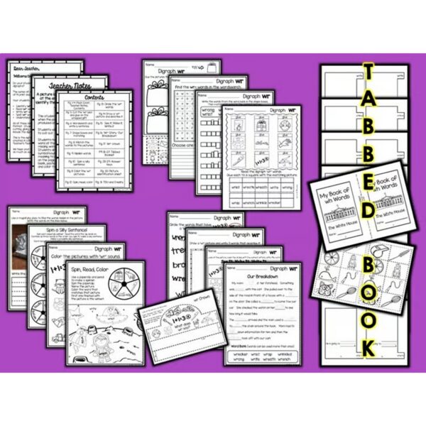 Consonant Digraph WR Worksheets Activities | Silent Letter Phonics ...