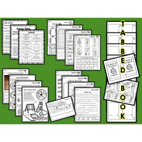 Consonant Digraph KN Worksheets & Activities | Silent K Phonics ...