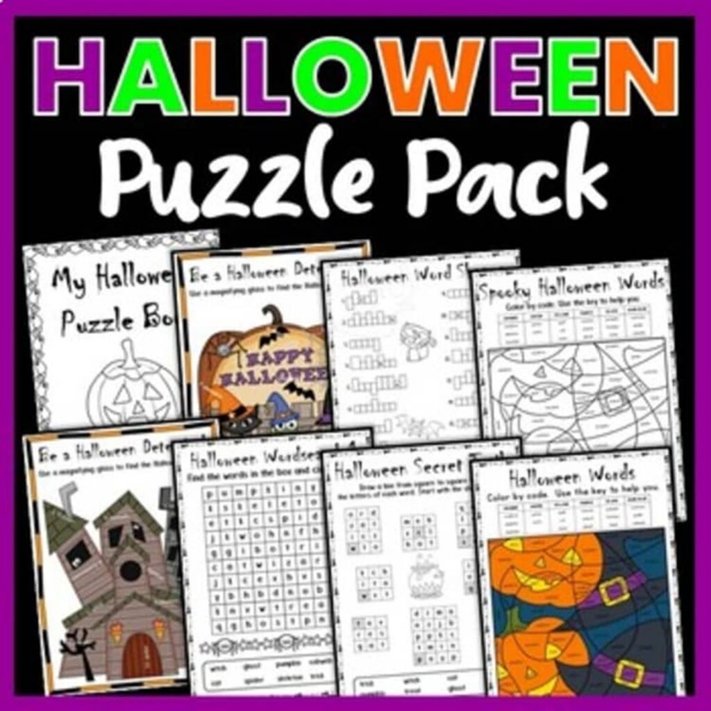 Halloween Fun & Busy Puzzle Worksheets for Grades 1-2 - Teaching Ideas ...