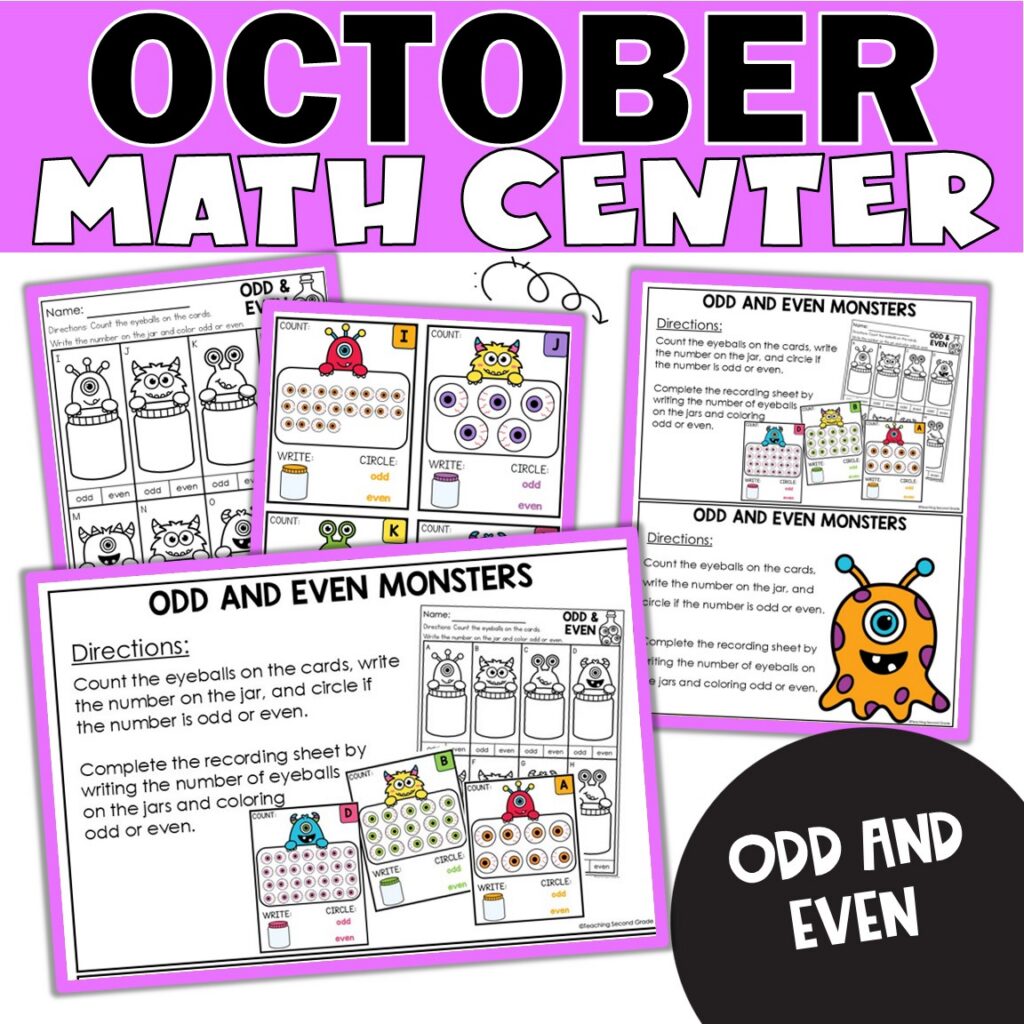 Halloween Odd and Even Numbers Math Center | Fun Counting Activity for ...