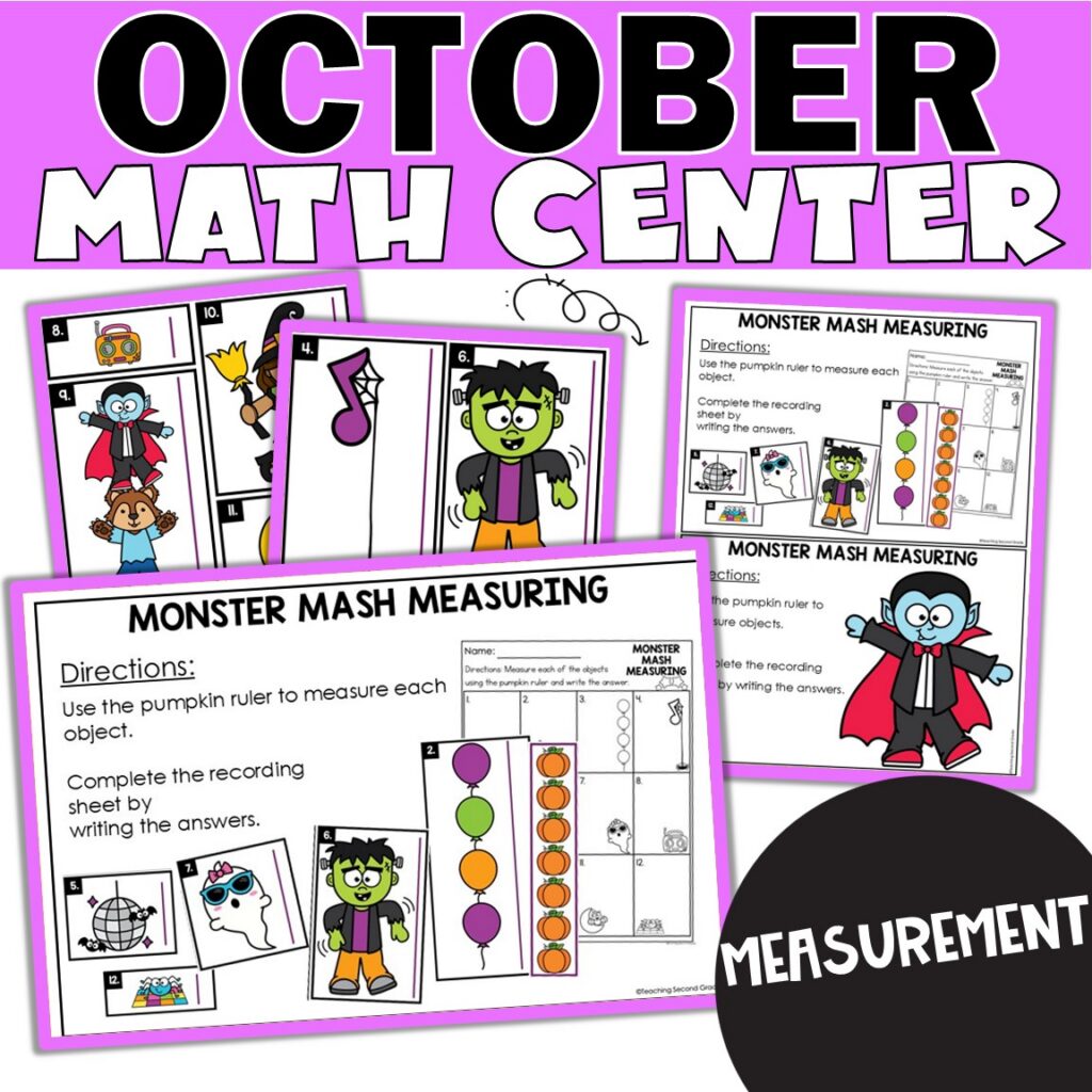 Halloween Measuring Math Center October Hands-On Measurement Activity ...