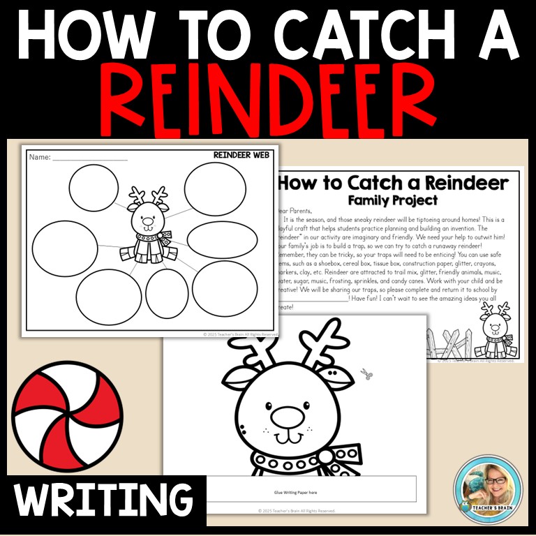 How to CATCH A REINDEER Writing Activities | Trap | Craft & Bulletin ...