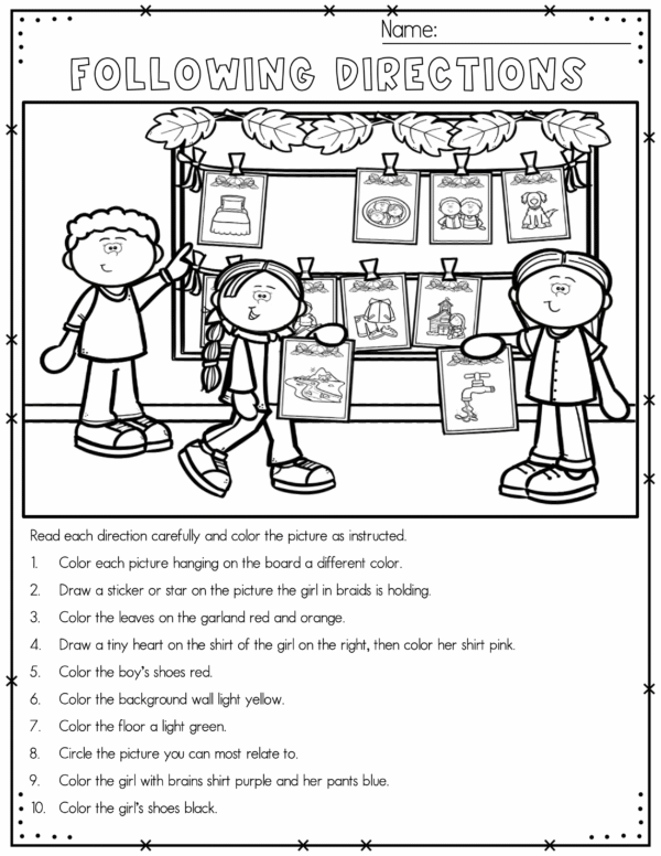 Thanksgiving Following Directions Worksheets | Listening & Reading ...