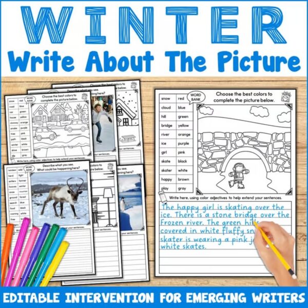 Winter Picture Writing Prompts – Printable & Editable