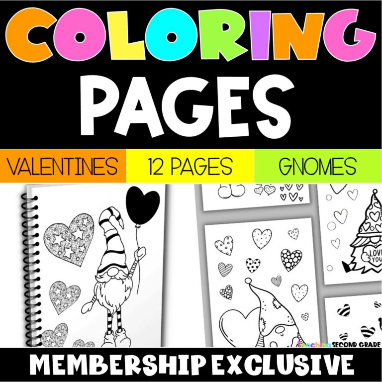Gnome Valentine’s Day Coloring Pages | Heart-Themed Printables
