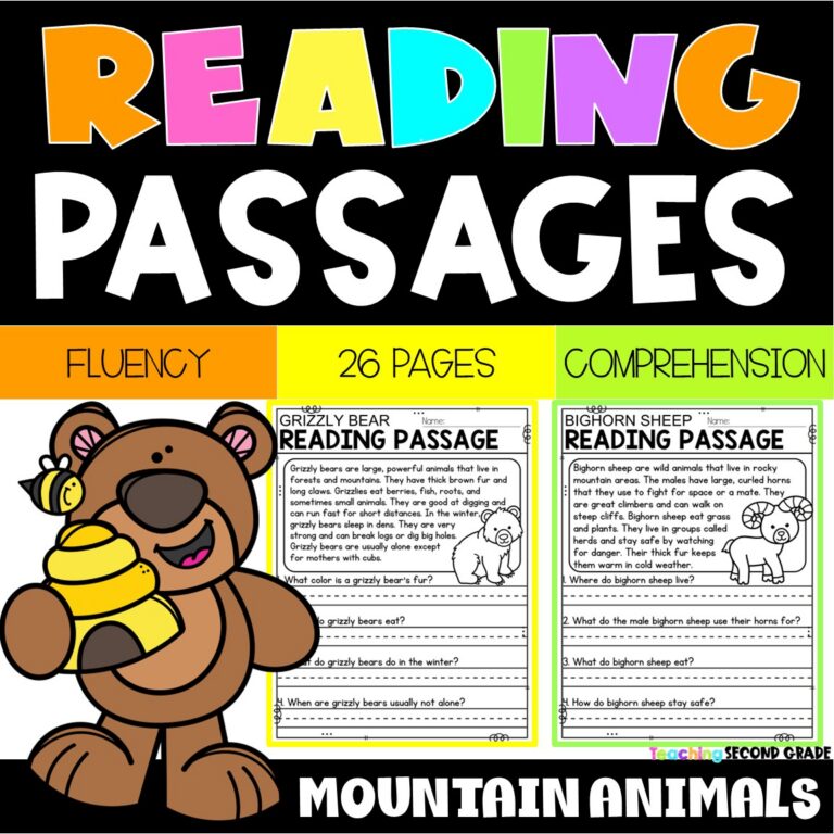 Mountain Animal Reading Passages for Nonfiction Reading