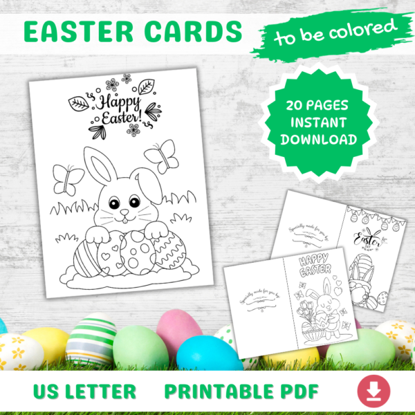 Printable Easter Cards Foldable Coloring Pages