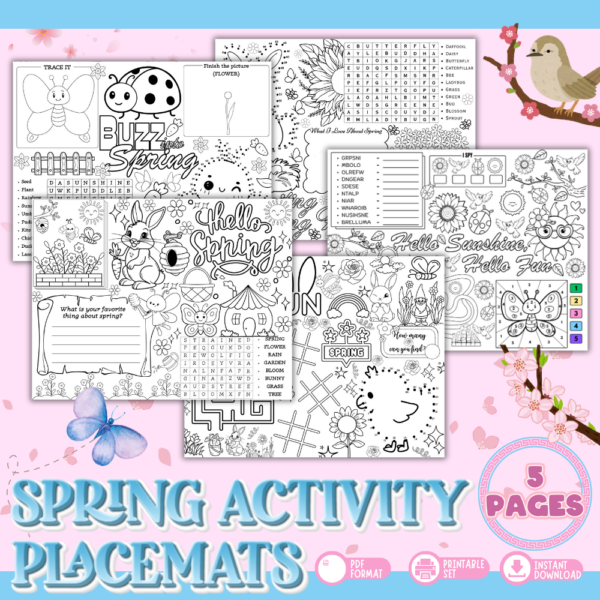 Spring Activity Mats Printable Worksheets