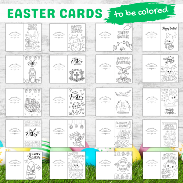 Printable Easter Cards Foldable Coloring Pages