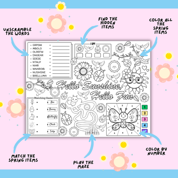 Spring Activity Mats Printable Worksheets