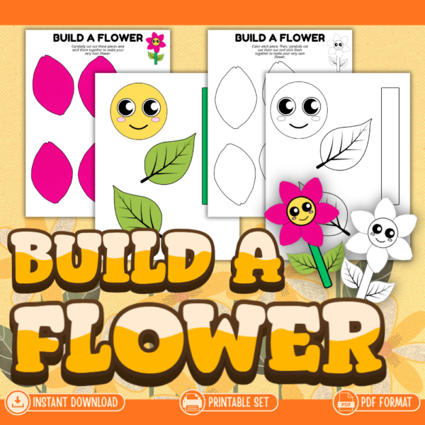 Build a Flower Craft Printable Spring Activity