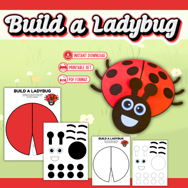 Build a Ladybug Craft Printable Spring Activity