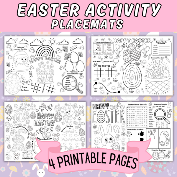 Easter Activity Placemats Printable Busy Worksheets