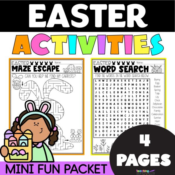 Easter Fun Packet Worksheets No Prep 2nd 3rd Grade